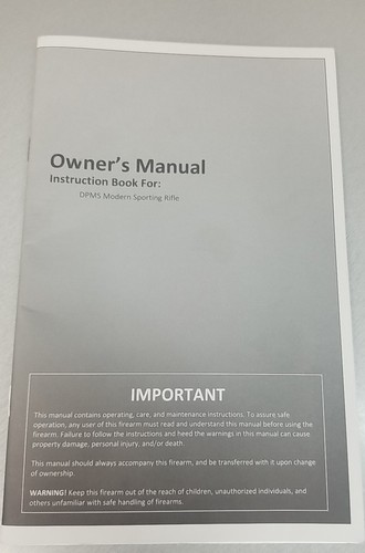 Owner's Manual For DPMS Rifle | eBay