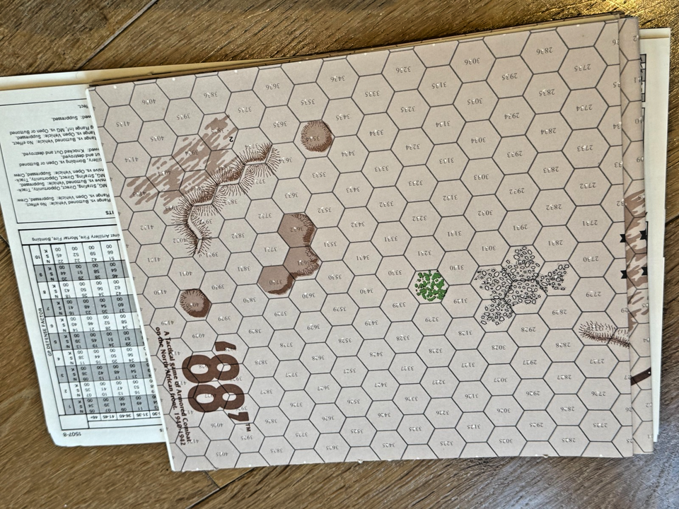 ’88’ Yaquinto 1980 Tactical WWII Wargame – Armored Combat North African ...