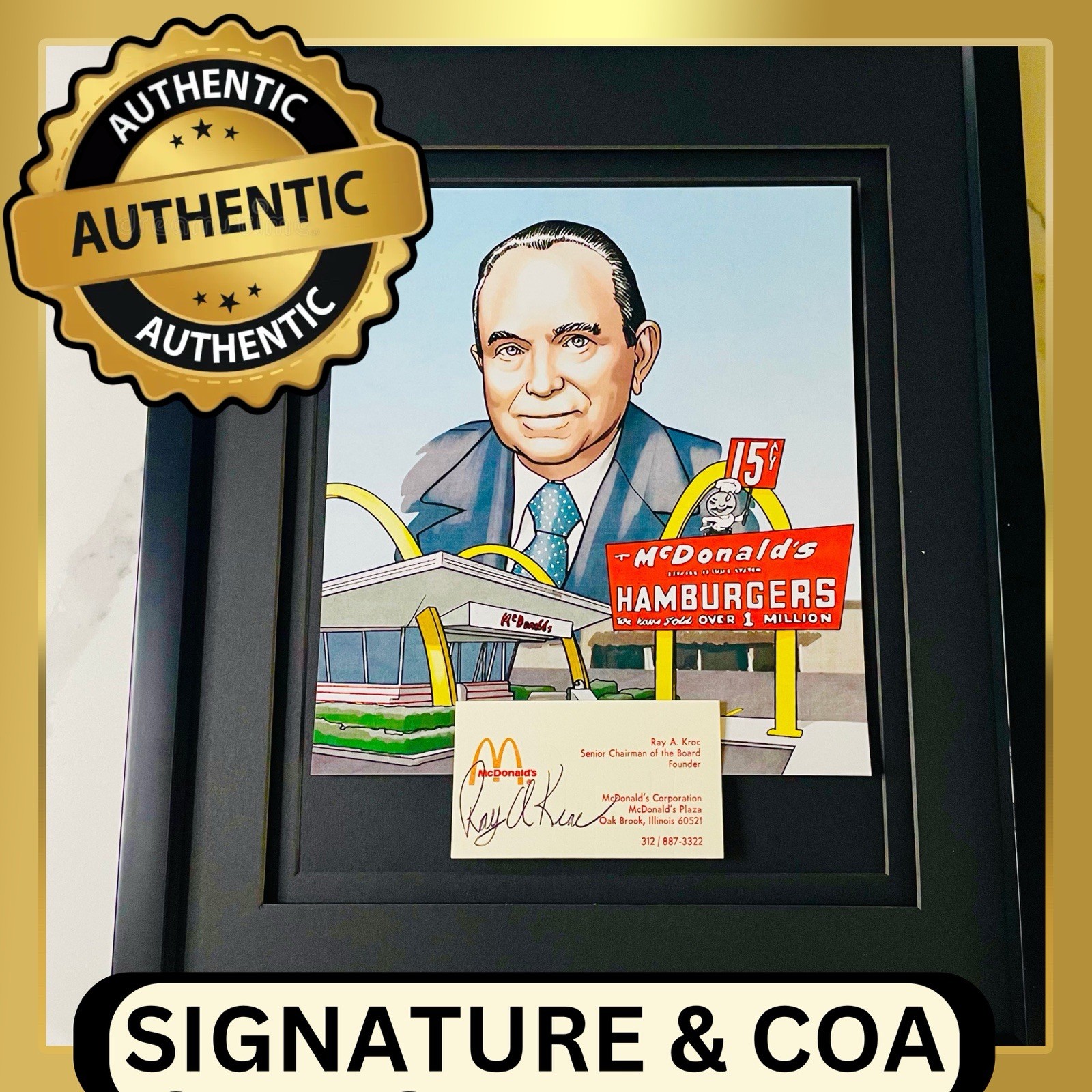 🍔 Authentic Ray Kroc Autograph Signature McDonald’s Business Card | eBay