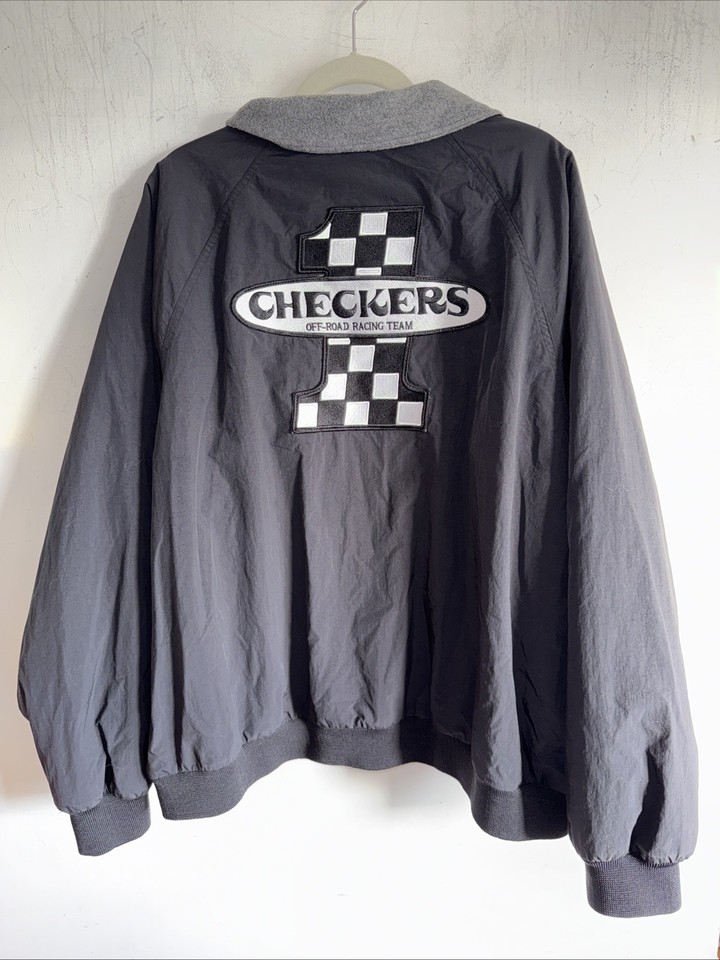 Vintage XXL Checkers MC Off Road Desert Racing Jacket Black California ...