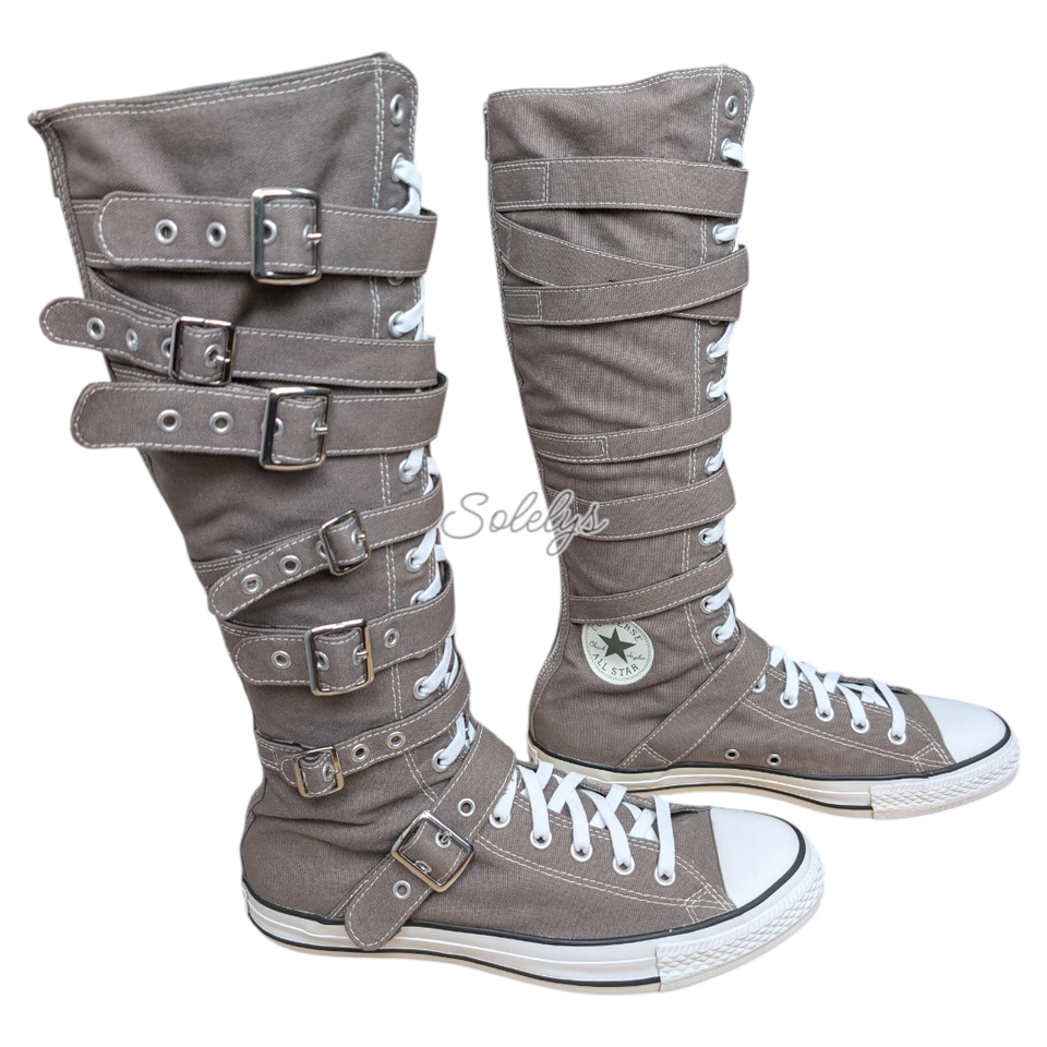 Converse 2012 XXHI 7 Strap Buckle Zipper Knee High Sneaker Boot M9.5 ...