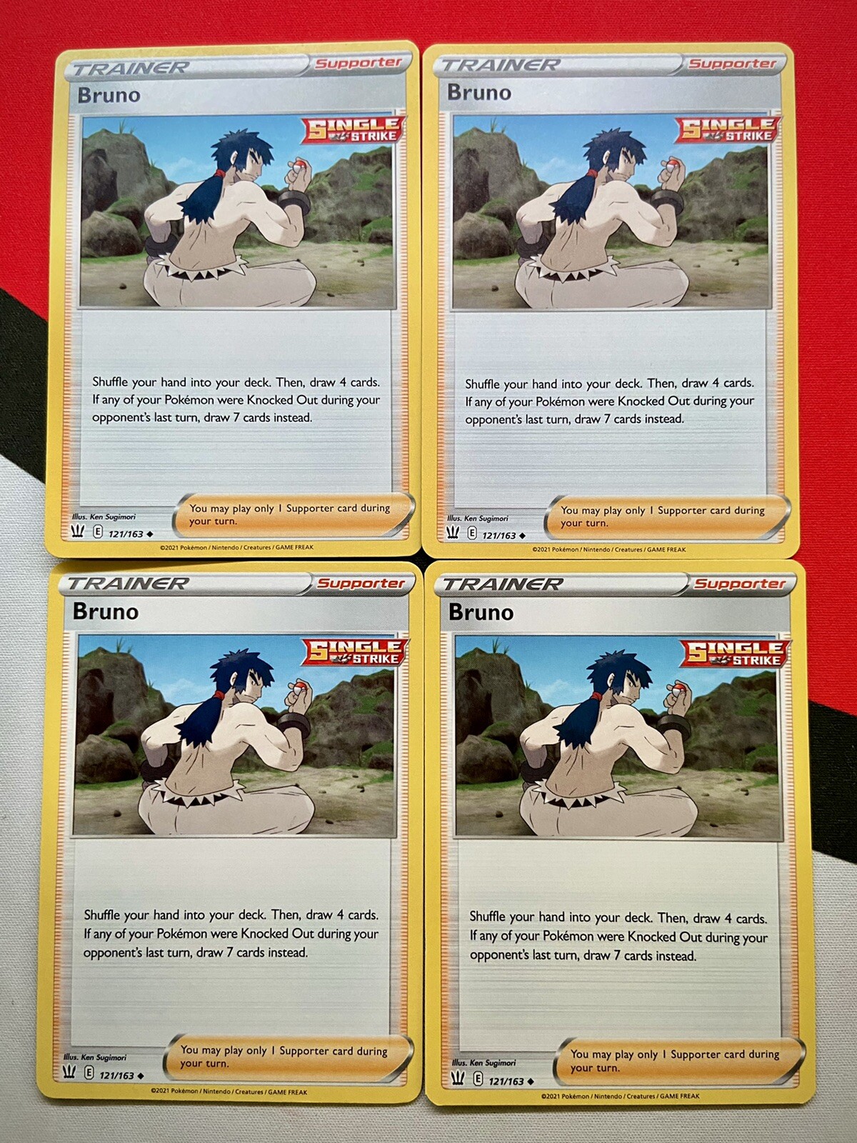 Bruno Trainer 121/163 Battle Styles x4 Pokemon Playset 4x PACK FRESH | eBay