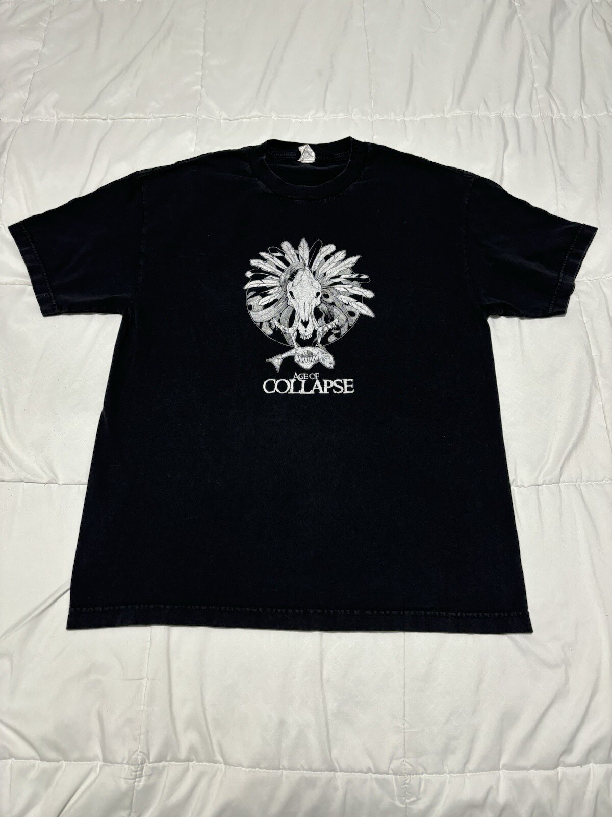 2000’s Age Of Collapse Skull Band Logo T-Shirt Size L… - Gem