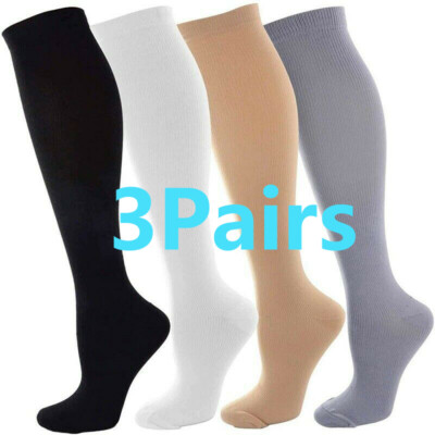 3 Pair Compression Socks Gradient Support Men's And Women's Medical ...