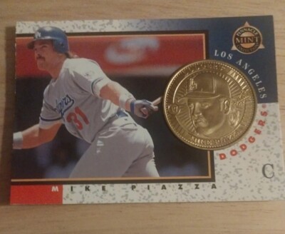 1998 Pinnacle Mint Collection Limited Mike Piazza Die Cut Brass Coin ...