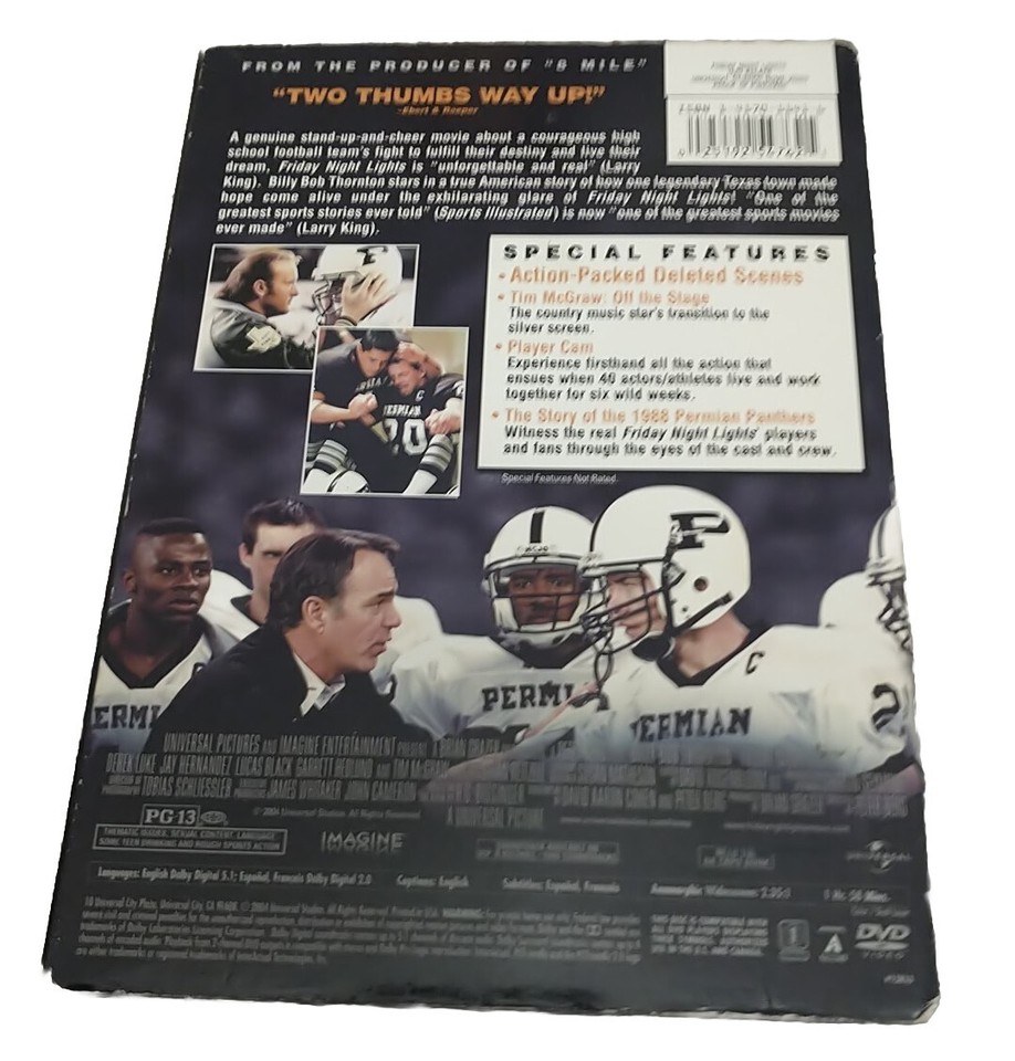 Friday Night Lights DVD (Widescreen Edition) Billy Bob Thornton With ...