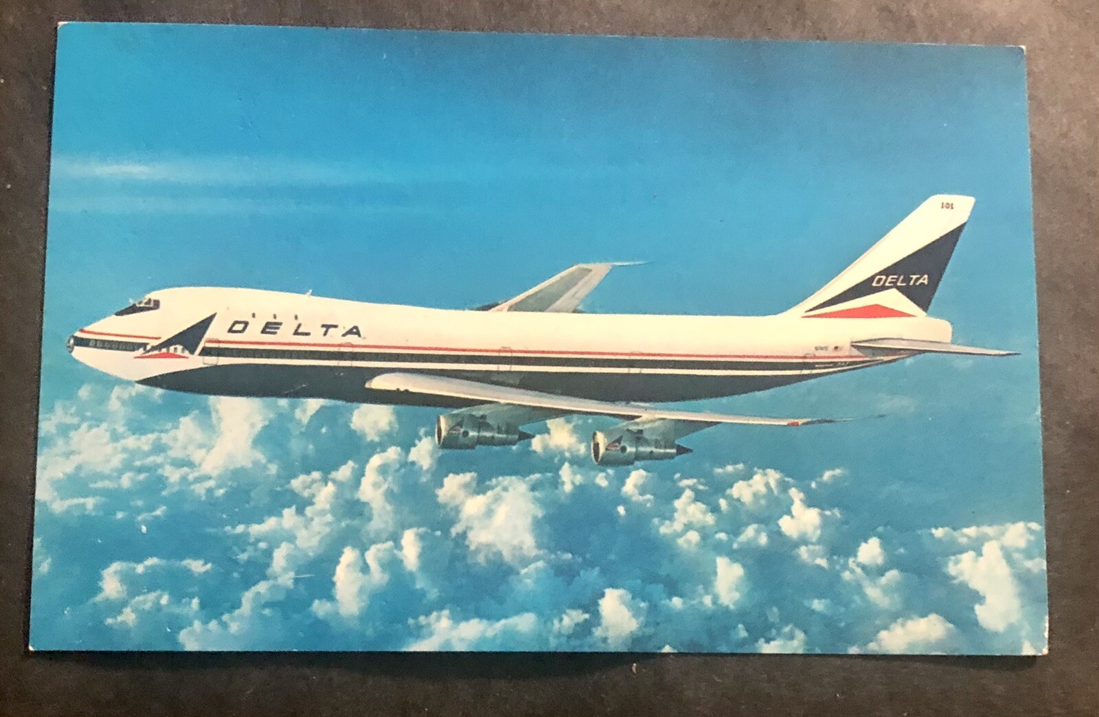 vintage Delta Air Lines Airlines Boeing 747 jet Airplane postcard ...