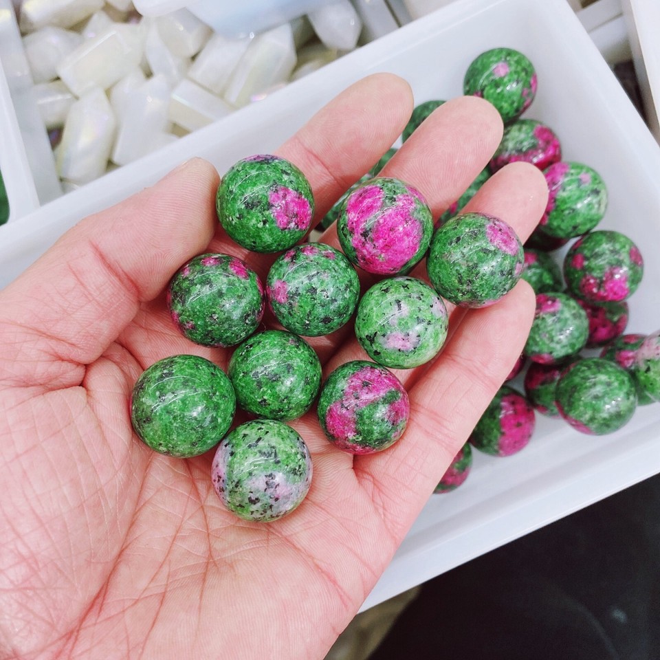 10Pcs Natural Ruby Reiki Gemstone Sphere Crystal Quartz Healing ...