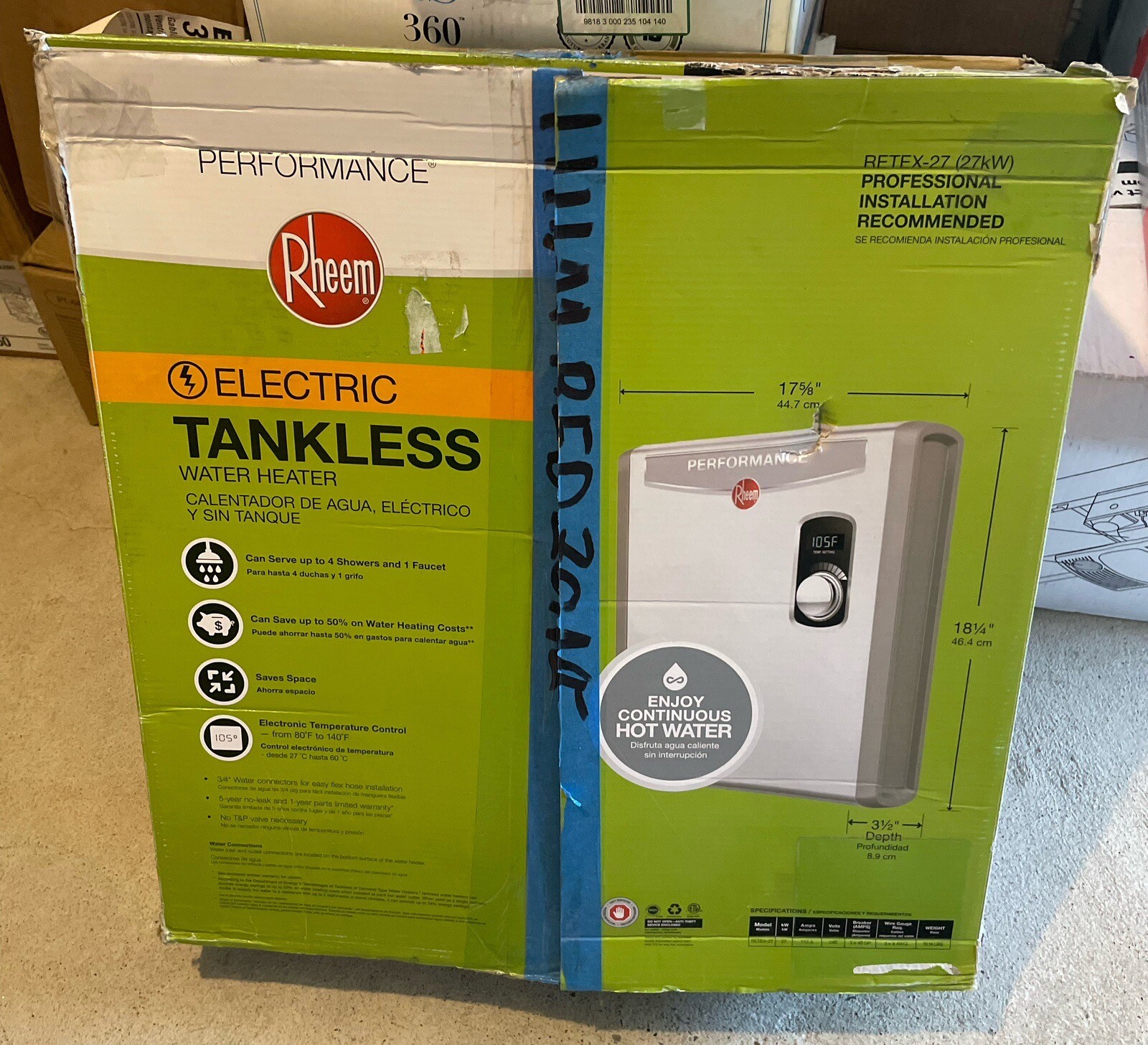 Rheem RETEX 18 Performance 18kW Electric Tankless Water Heater New EBay rheem-retex-18-performance-18kw-electric-tankless-water-heater-new-ebay