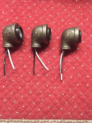 LOWEST PRICE!! 3 Steampunk/Industrial/Iron Elbow-Lamp/Light Sockets 1-1 ...