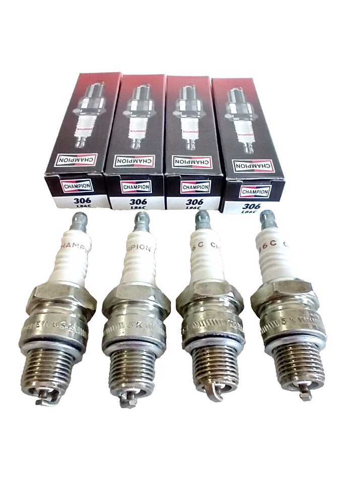 Pack of 4 Copper Plus Resistor Spark Plugs CHAMPION L86C (306) Made in ...
