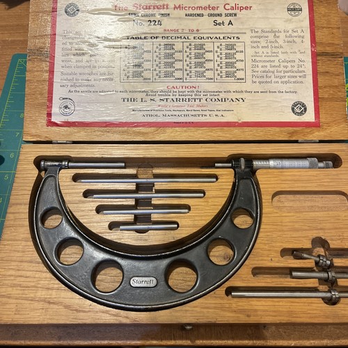 Early L. S. Starrett Micrometer Caliper No. 224 Set A 2 to 6” | eBay