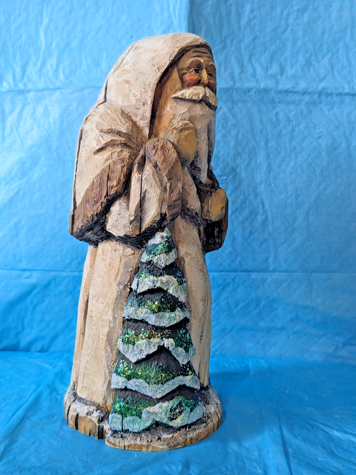 1999 Anthony Costanza Folk Art Santa Claus Figurine Holiday A Glow | eBay