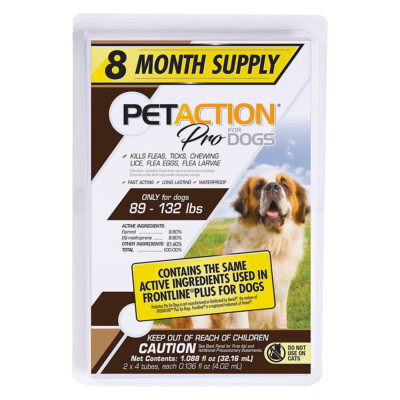 Pet Action Plus for Dogs, 8 Doses - 89 to 132 lbs. - 8 Month Supply for ...