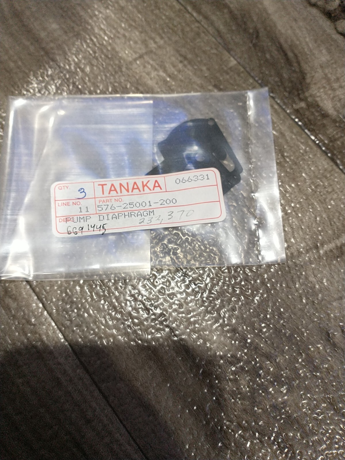 Lot Of 3 OE Tanaka Pump Diaphragm Gaskets 57625001200 6691445 | eBay