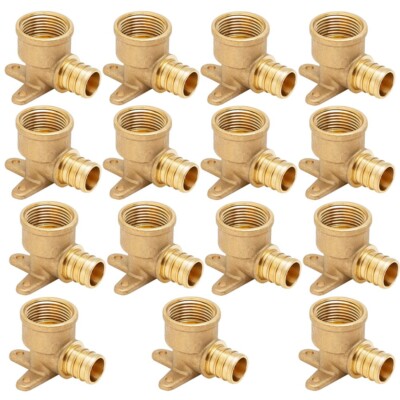 15 Pack 3/4" PEX x 3/4" Female Drop Ear Elbow Shower Head Crimp Brass ...