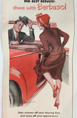 Carl Setter Pinup Girl Barbasol Vintage 1/2 Page 1948 Ad Shaving | eBay
