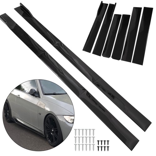 86"Universal Black Car Side Skirt Extension Rocker Panel Splitter ...