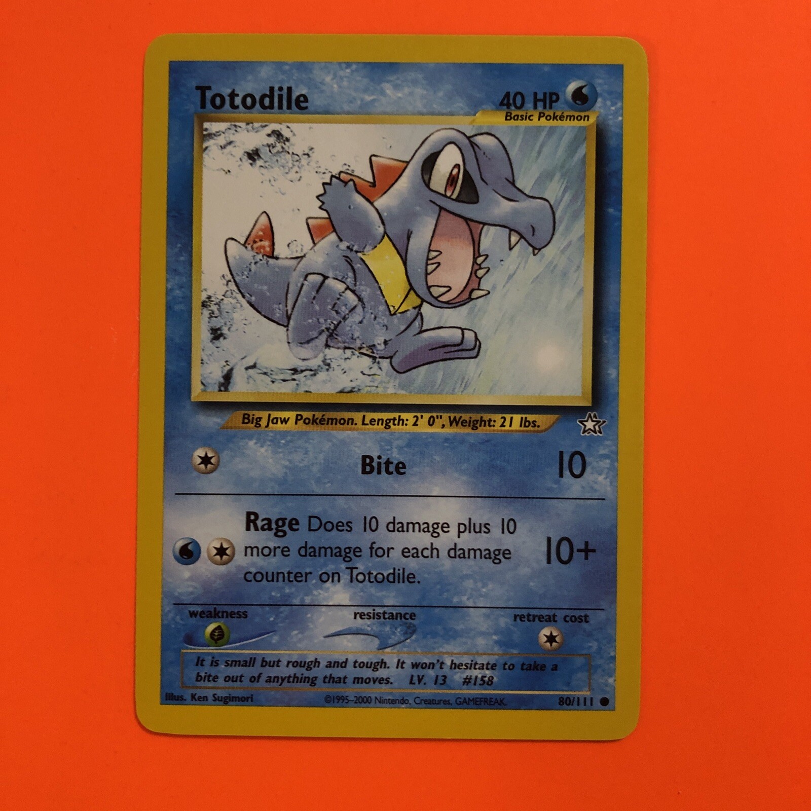 Totodile 80/111 NM Neo Genesis +1 FREE MYSTERY Pokemon Card 080/111 ...