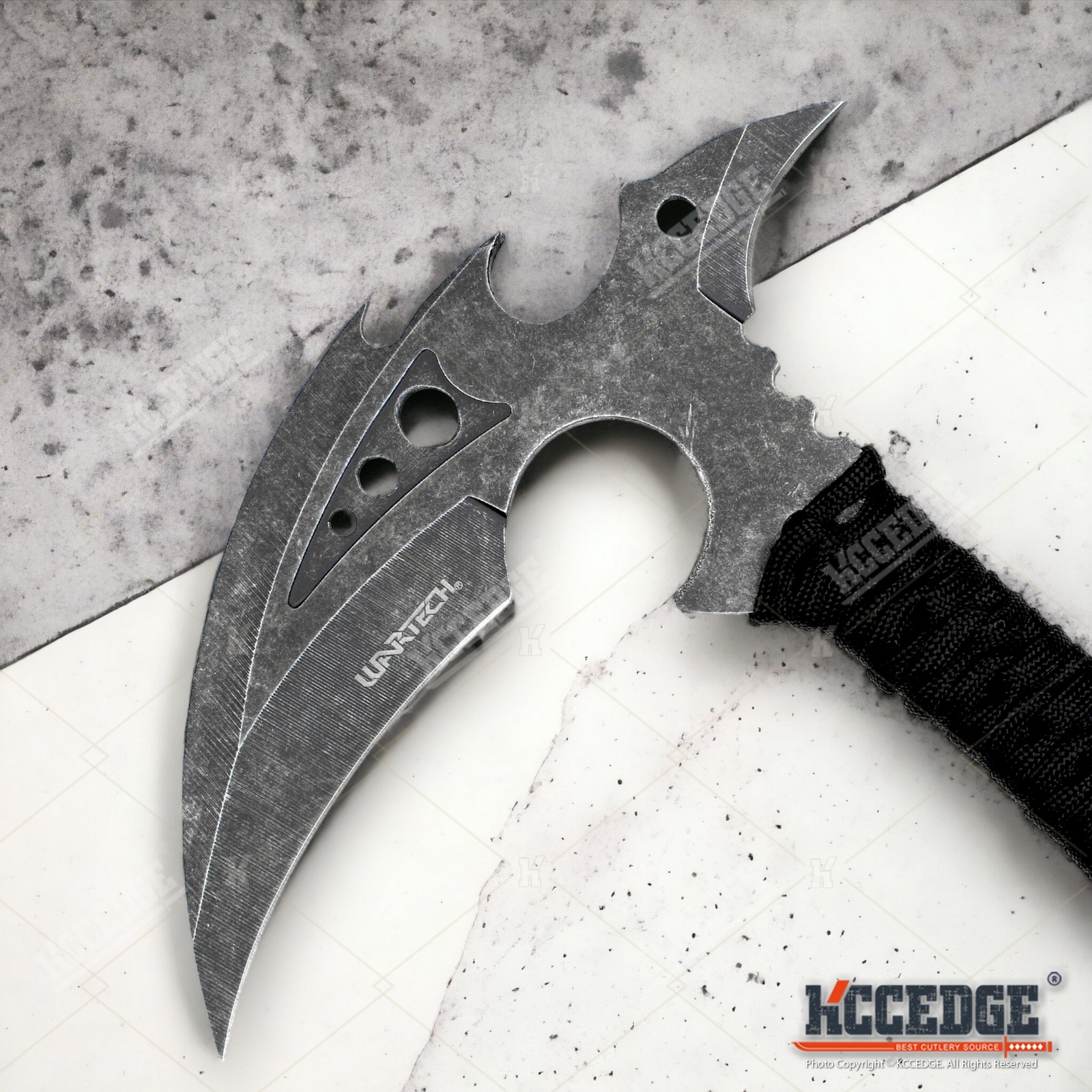 7.5" Scythe Tactical Hunting Survival Rescue Pick Axe Hatchet Nylon ...