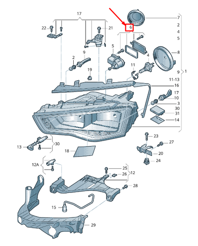 VW TOURAN 5T Headlight Range Control Servomotor Repair Set 7E0998295 ...