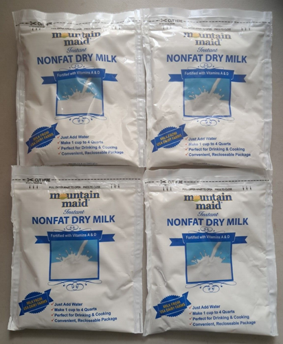 4 PC LOT Mountain Maid Instant Nonfat Dry Milk Powder Vitamin A&D EXP 6 ...