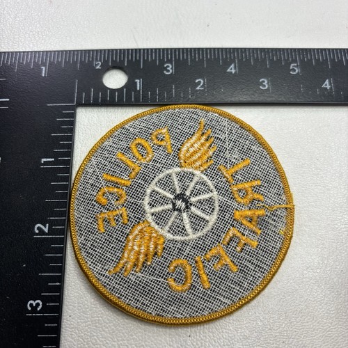 Vtg Motorcycle Wings POLICE TRAFFIC Patch (Embroidered Felt, NOT Twill ...