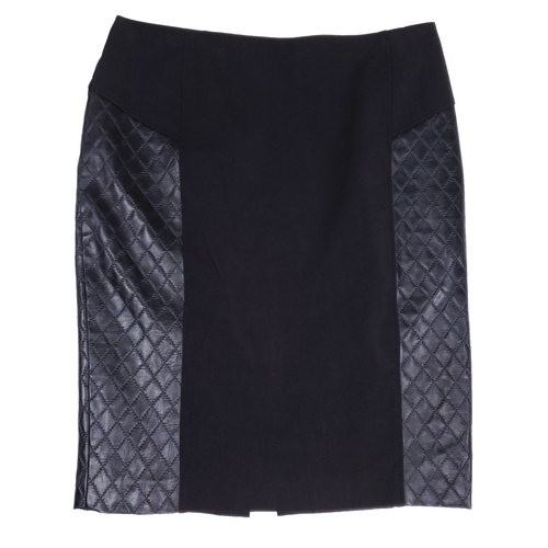 Darby + Luke Pencil Skirt Size 6 Black Quilted Faux Leather Street Luxe ...