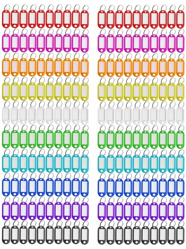 Key Tag Assorted Color Plastic Coded Key ID Label Tags Split Ring ...