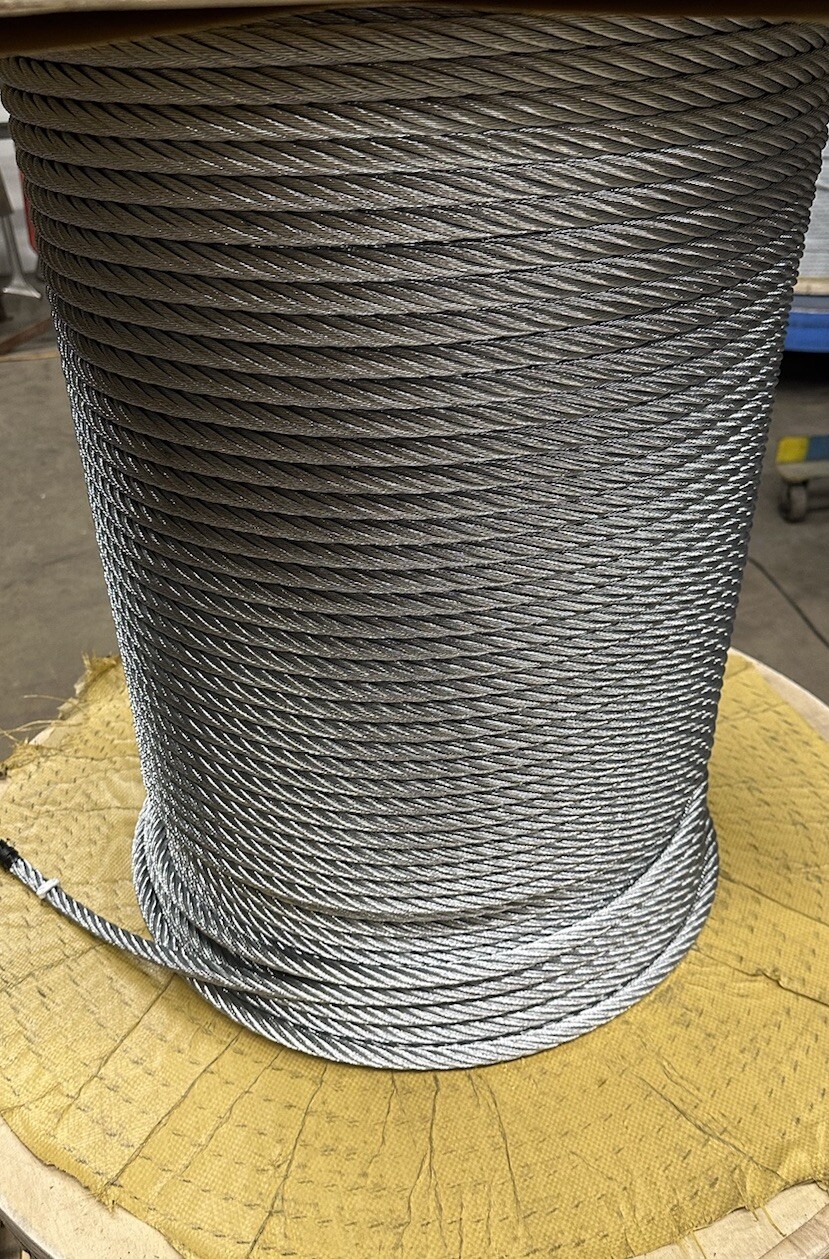 200’ Galvanized 5/8" Wire Rope Steel Cable IWRC 6-19 EIPS Grade Winch ...