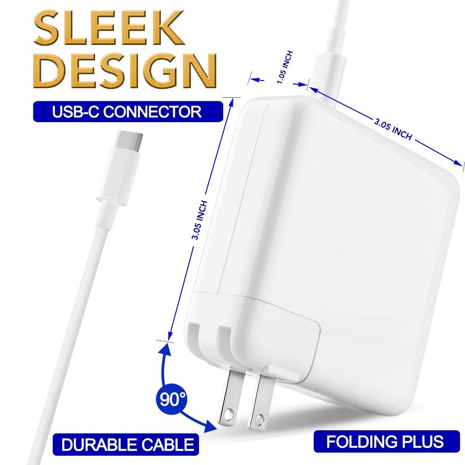 Power Adapter for MacBook Charger Pro 16 A2166/ Air 13.3,13.6 A2337 ...