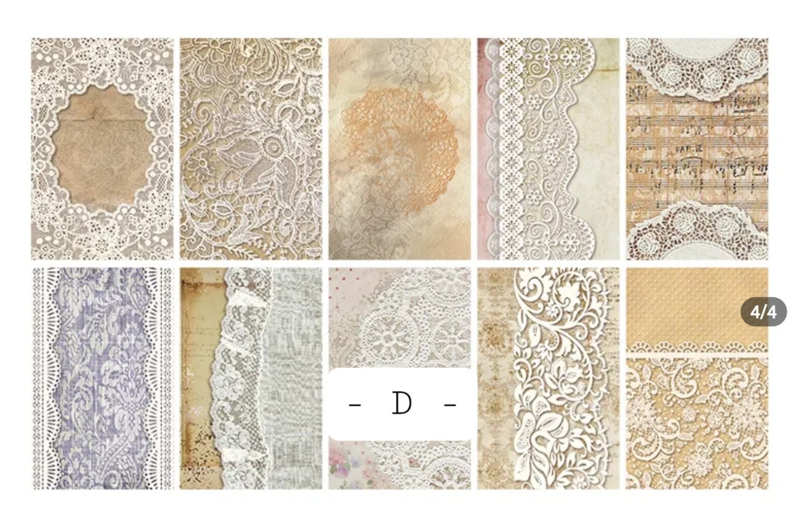 Retro Vintage Lace White Napkin Ornaments Craft Paper Set scrapbooking ...