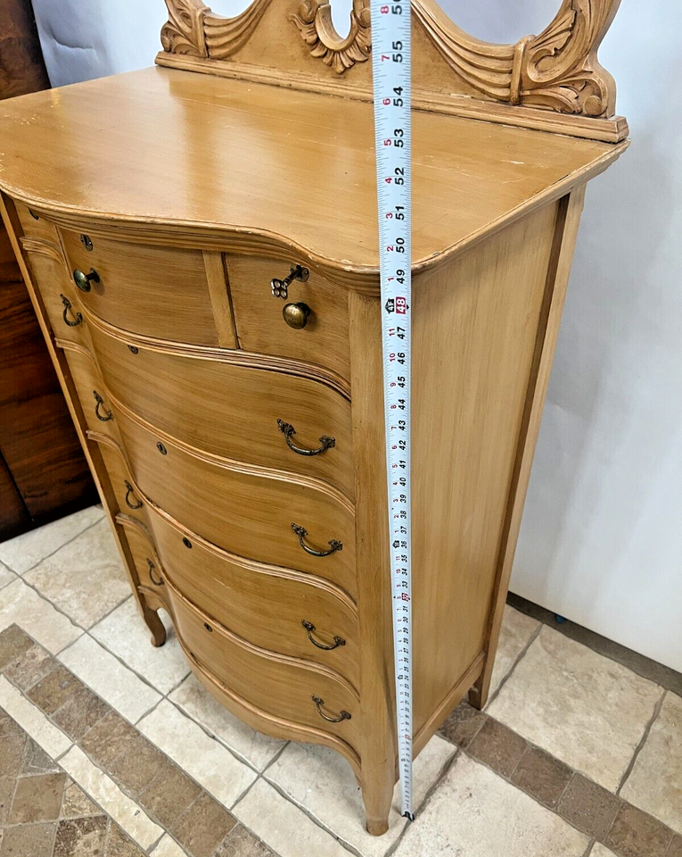 Antique Dresser Tallboy with Mirror Seven Drawers One locking top ...