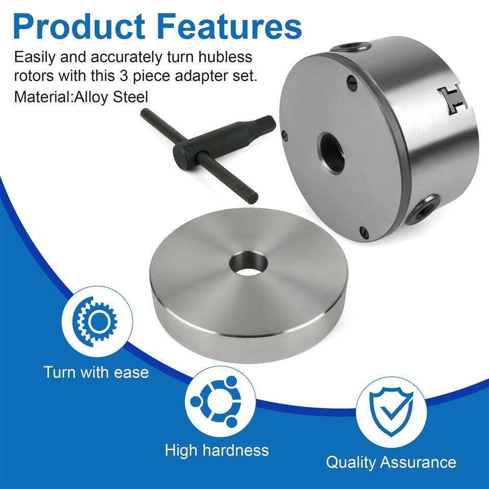 Hubless Brake Lathe Chuck Adapter Kit for 1 Inch Arbor for Ammco ...