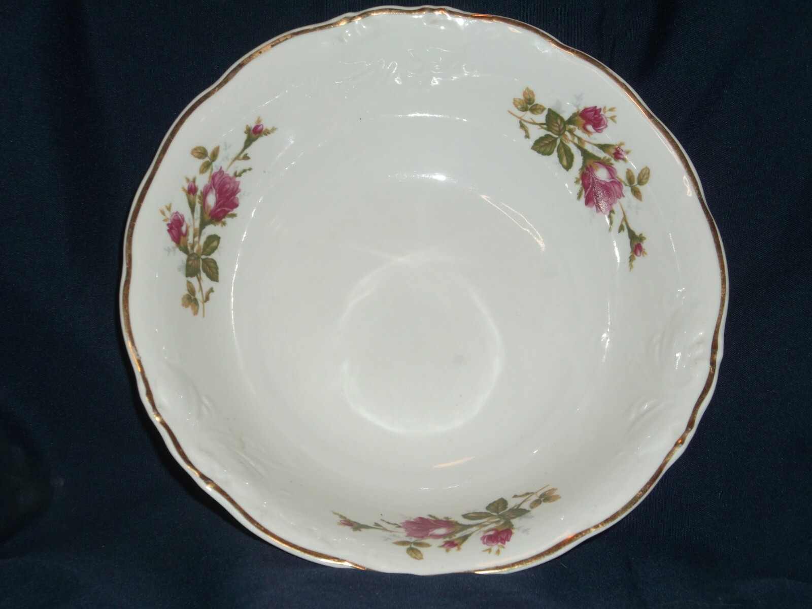 SET OF 7 VINTAGE WAWEL CHINA DINNERWARE, SCALLOPED EDGE, GOLD TRIM ...