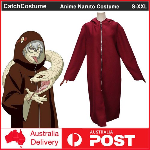 Anime Naruto Shippuden Yakushi Kabuto Cosplay Costume Cape Halloween ...