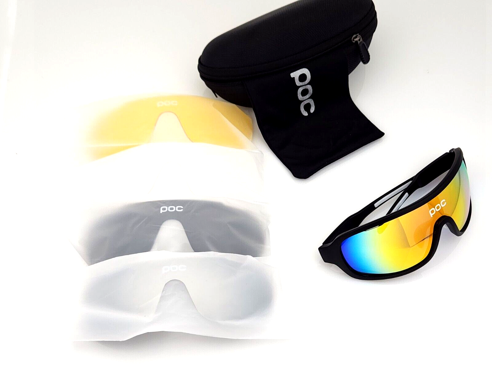 POC Blade Shield Sports Sunglasses Matte Black Frame Orange Mirror Lens OPEN BOX | eBay