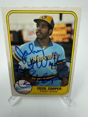 1981 Fleer #639 Baseball Card CECIL COOPER Signed Autographed JSA COA ...