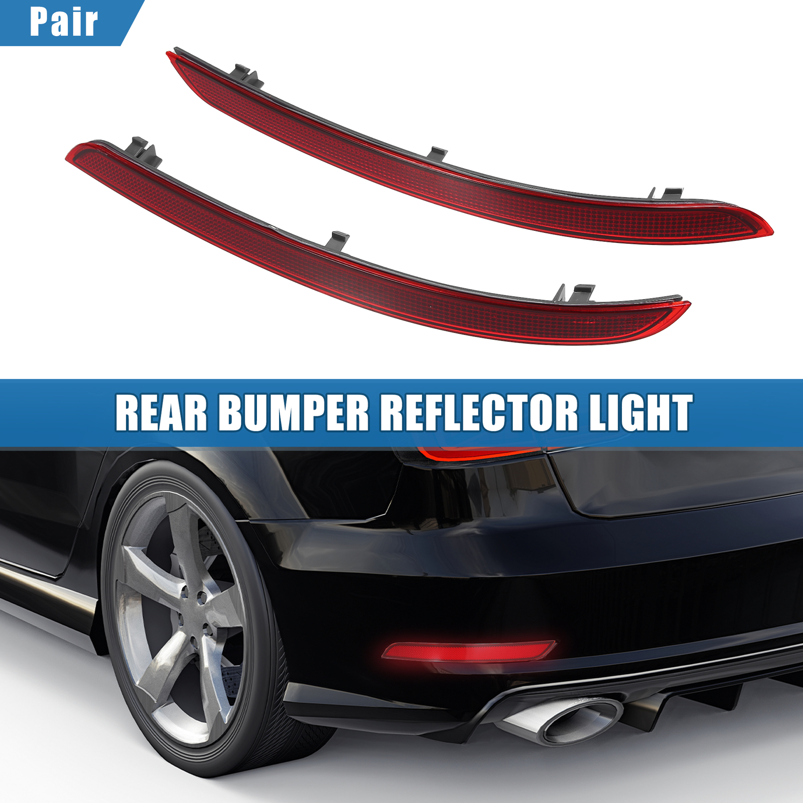 Rear Bumper Reflector Light 1668200074 for Mercedes Benz ABS Red Gray 1 ...