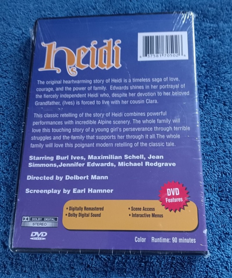 Heidi DVD Burl Ives Maximilian Schell Michael Redgrave Delbert Mann New ...