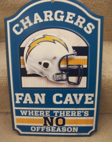Chargers Fan Cave sign NFL hanging SD San Diego 11" x 17" NFL particle ...