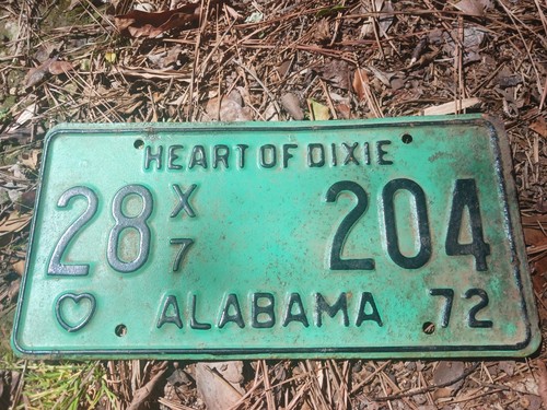 Two 1972 Alabama Heart of Dixie Tags NOS | eBay