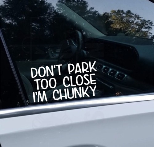 Dont Park Too Close Im Chunky Car Truck Van Funny Girl Vinyl Decal ...