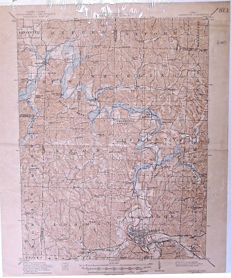 USGS 15' Cambridge, OH topographic map 1912 edition | eBay