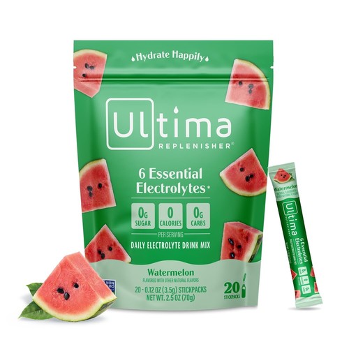 Ultima Replenisher Daily Electrolyte Powder Drink Mix – Watermelon, 20 ...