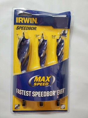 Irwin SPEEDBOR Max Speed Wood Drill Bit Set 3041003, 3 Piece, 5/8", 3/4 ...