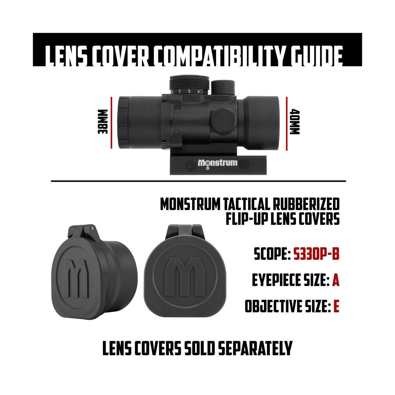 Monstrum Tactical S330p Ultra-compact 3x Prism Scope Black for sale ...