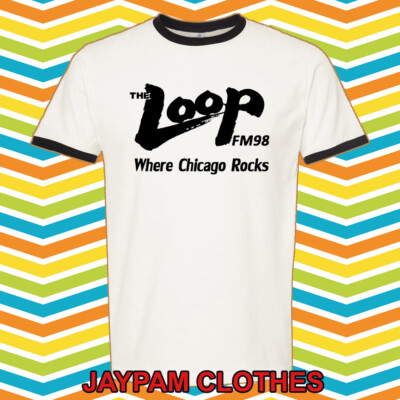 The Loop FM 98 radio Men's Ringer Black Size S - 3XL | eBay