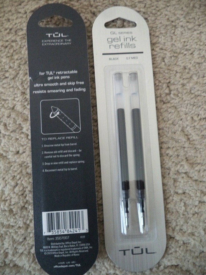 4 TUL GL SERIES Gel Pen Refills Medium Point 0.7MM BLACK Ink 3507007 | eBay