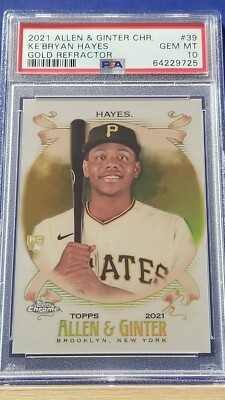 Ke'Bryan Hayes - 2021 Allen & Ginter Chrome Gold Refractor RC PSA 10 #7 ...